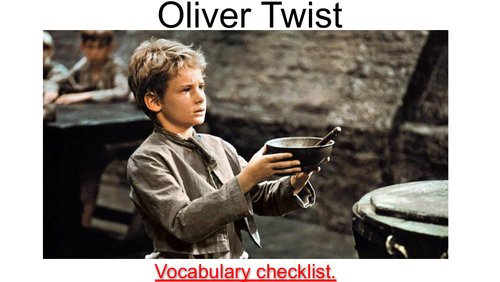 Oliver Twist - Vocabulary Checklist | Teaching Resources