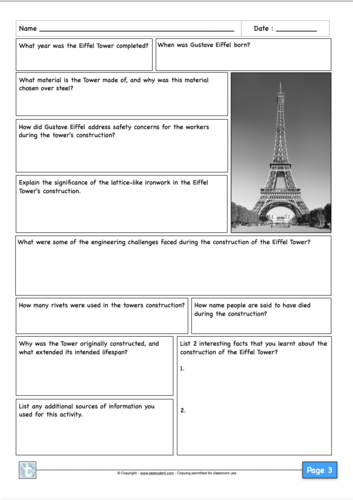 Engineering Case Study - The Eiffel Tower | Teaching Resources