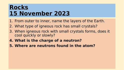 KS3 The earth structure, Rocks, Weathering and Erosion and Rock Cycle ...