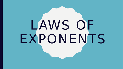 Laws of Exponents Presentation | Teaching Resources