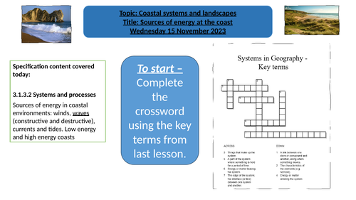 AQA A LEVEL coasts fully resourced lessons - 15 lessons | Teaching Resources