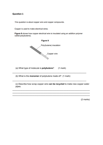 Test on ceramics ks3, ks4 Chemistry plus marks scheme | Teaching Resources