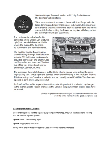 IGCSE Business Edexcel Theme 3 – 3.1 Business finance - sources ...