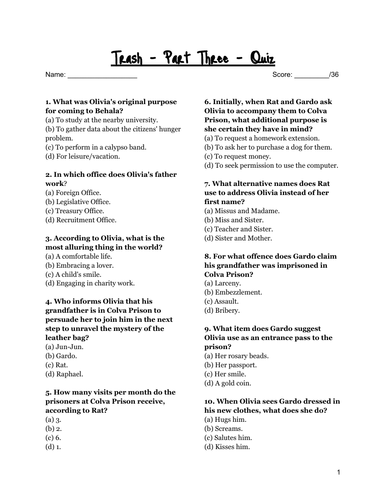 Trash by Andy Mulligan - Resource Bundle | Teaching Resources