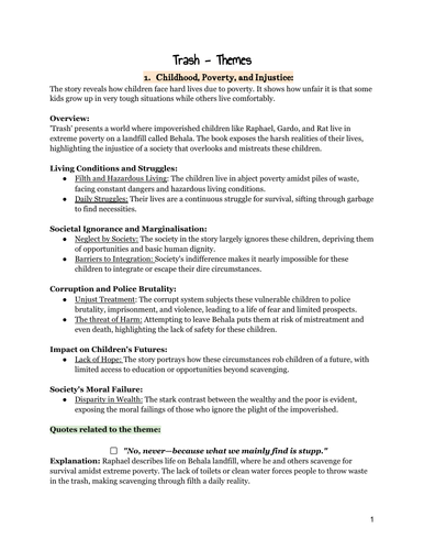 Trash by Andy Mulligan - Resource Bundle | Teaching Resources