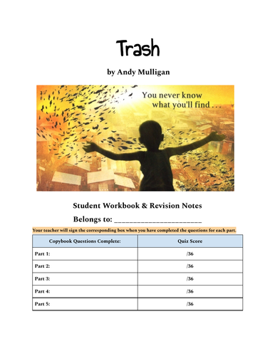 Trash by Andy Mulligan - Resource Bundle | Teaching Resources