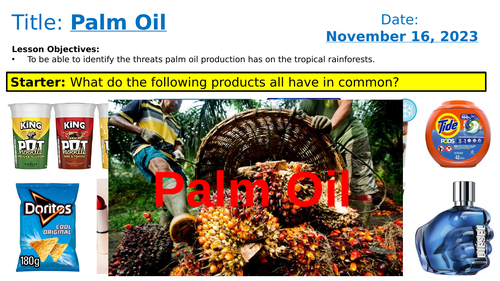 Palm Oil | Teaching Resources
