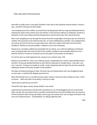 Aqa Language Paper 1 Question 5 Model Answers Teaching Resources