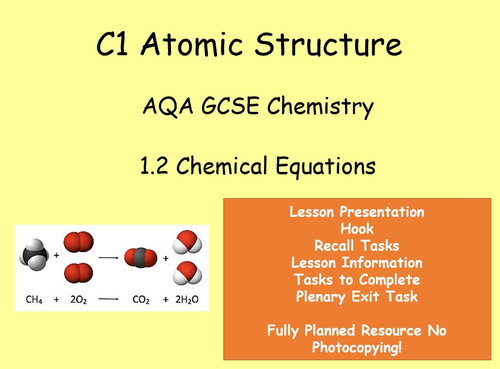 AQA GCSE Chemistry 1.2 Chemical Equations Full Lesson Presentation with ...