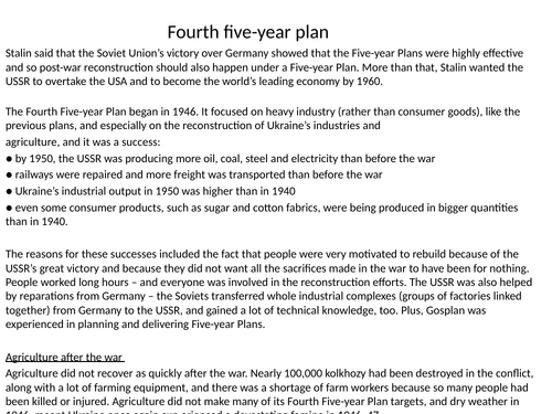 iGCSE Edexcel USSR, 1924-53 History (paper 1, option 5) | Teaching ...