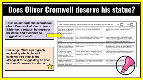 Oliver Cromwell: Hero or Villain | Teaching Resources