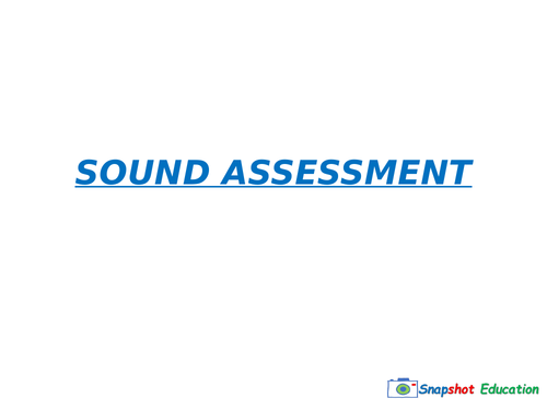 Sound assessment | Teaching Resources