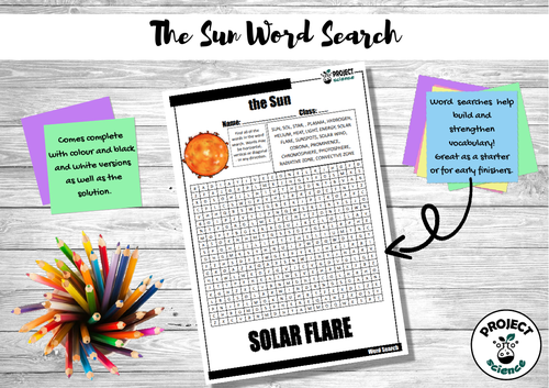 The Sun Word Search | Teaching Resources