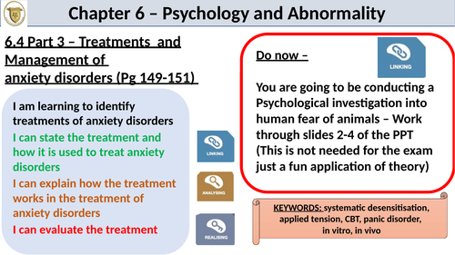 6.4 part 3 treatments and management of anxiety disorders | Teaching ...