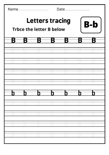 preschool letter B-Letter b tracing worksheets-all about letter B ...