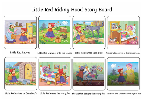 Traditional Tales Little Red Riding Hood Story Board and Writing ...
