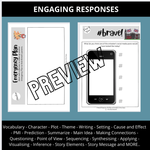 THE BOY AT THE BACK OF THE CLASS Novel Study and Reading Comprehension ...