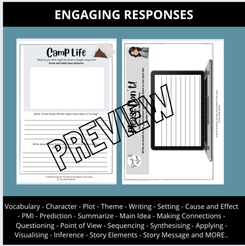 THE BOY AT THE BACK OF THE CLASS Novel Study and Reading Comprehension ...