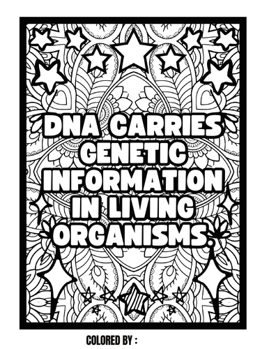 DNA and RNA Facts Phrases Coloring Pages, No Prep, Calm Down Corner ...