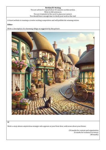 AQA Paper 1 Section B Writing prompts | Teaching Resources