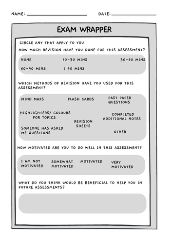 Exam Wrapper | Teaching Resources