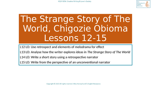 Retrospective & Unconventional Narrators (Creative Writing SOW KS3/GCSE ...