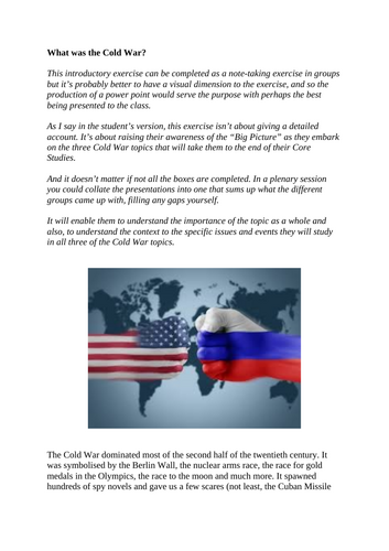 (I)GCSE - Explaining the Origins of the Cold War | Teaching Resources