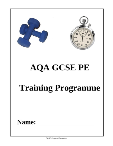 GCSE PE 6 week fitness training programme | Teaching Resources