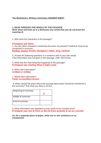 19th and 20th Century Text -Summary Writing | Teaching Resources