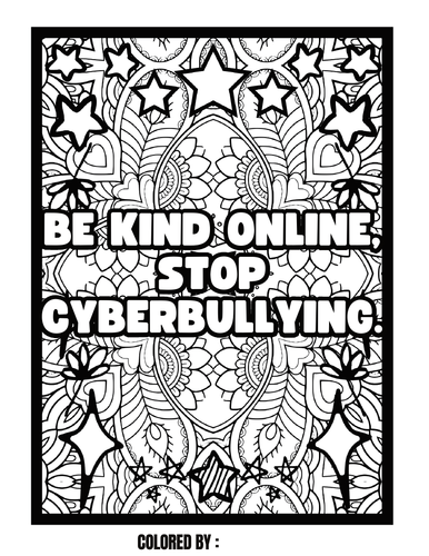 Cyberbullying, Bullying Prevention & Bully Free Activity Saying ...