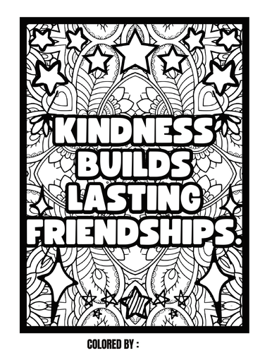 Relationship Building Sentences, Mindfulness Coloring for Kids 3rd and ...