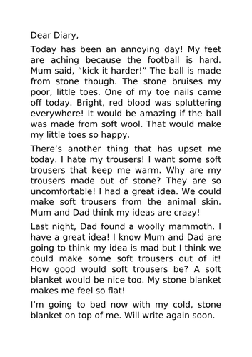 Ug Boy Genius of The Stone Age - Diary WAGOLL | Teaching Resources