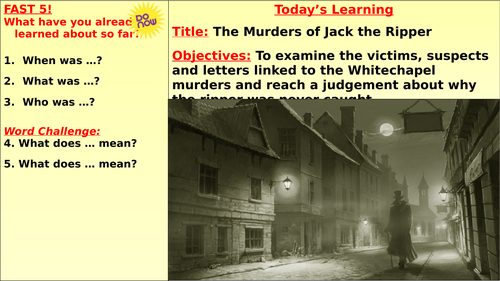 Jack the Ripper: The Victims, The Suspects, The Letters | Teaching ...