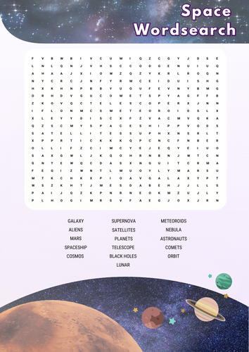 Space Word Search Solar System Words | Teaching Resources