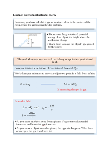 OCR A Physics Gravitational Fields *COMPLETE* | Teaching Resources