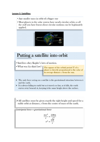 OCR A Physics Gravitational Fields *COMPLETE* | Teaching Resources