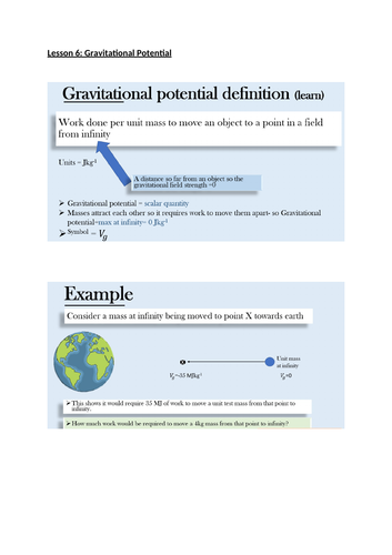 OCR A Physics Gravitational Fields *COMPLETE* | Teaching Resources