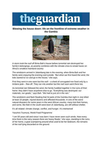 AQA English Language Paper 2, Question 5: Climate Change | Teaching ...