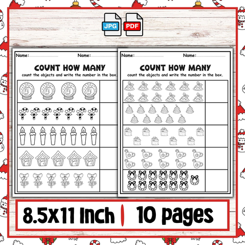 Christmas activities - math count and color worksheets | winter math ...