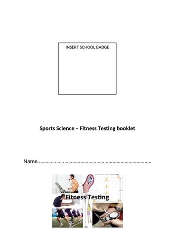 Fitness testing booklet KS4 | Teaching Resources