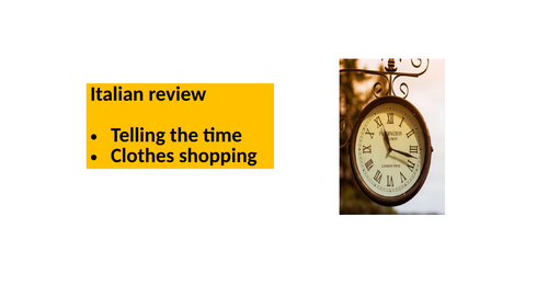Italian review - directions, the time etc | Teaching Resources