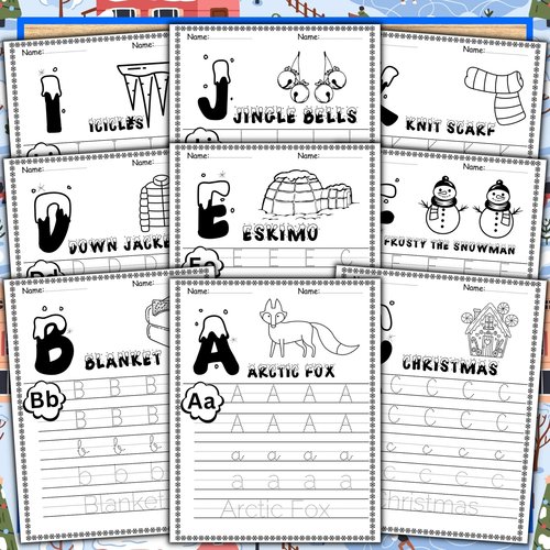 Winter Solstice activities | winter alphabet worksheets | tracing ...