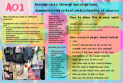 Art assessment objective decorative posters/mats | Teaching Resources