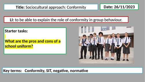 IB Psychology: Conformity and factors affecting conformity | Teaching ...