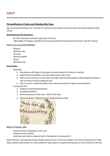 Edexcel A Level History Navy Notes | Teaching Resources