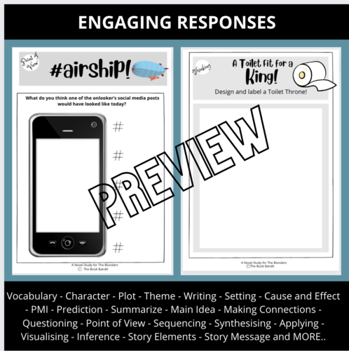 THE BLUNDERS Novel Study and Reading Comprehension BOOK COMPANION ...