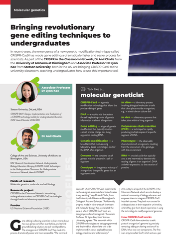 Bringing revolutionary gene editing techniques to undergraduates ...