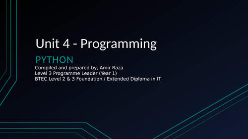 BTEC Unit 4 Programming - Revision for LOC | Teaching Resources BTEC Unit 4 Programming - Revision for LOC | Teaching Resources