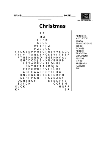 Christmas Vocabulary Wordsearch | Teaching Resources