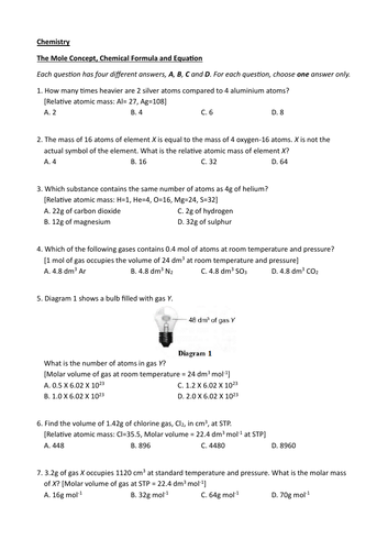 Stoichiometry,Moles Worksheet Set (115 questions & detailed answers ...